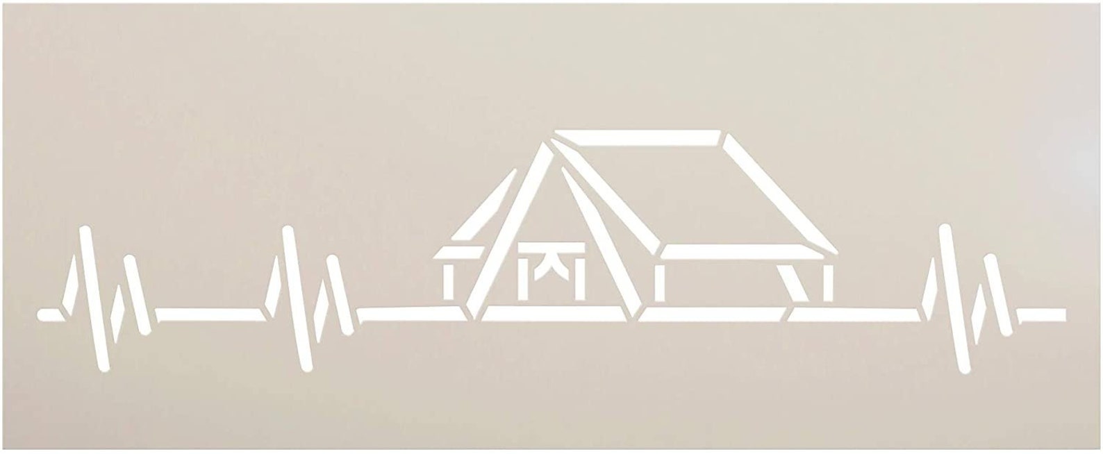 Camping Heartbeat Pulse Stencil by Studior12 DIY Tent - Etsy