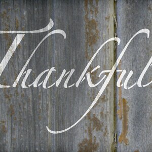 Thankful Elegant Script Word Stencil Select Size - Etsy