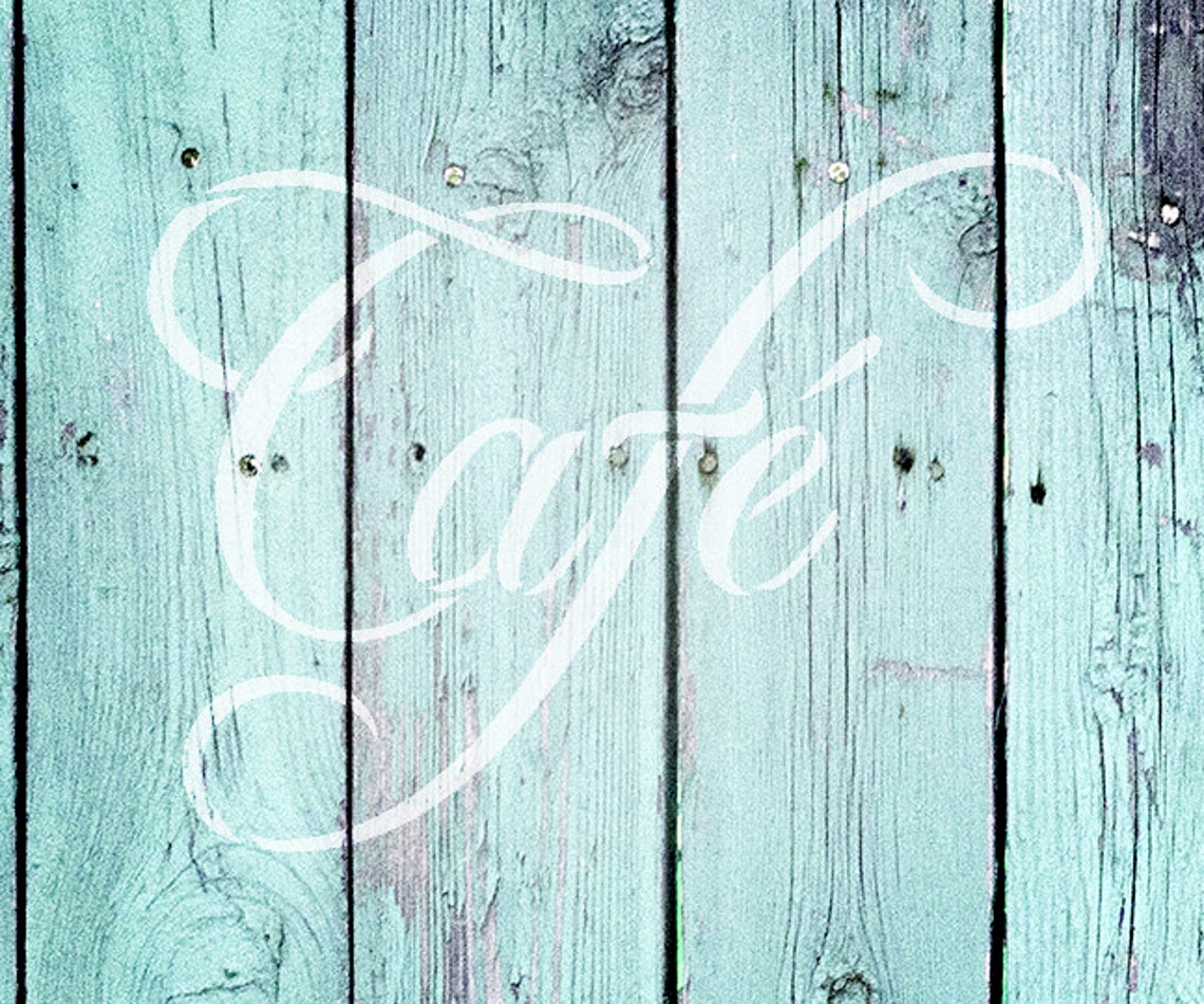 Cafe Word Art Stencil-swish Script 6 X 5 - Etsy