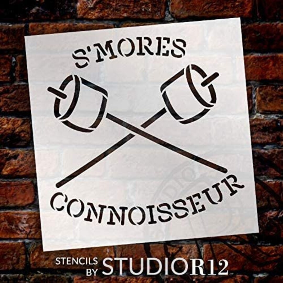 Smores Connoisseur Stencil by Studior12 DIY Camping Marshmallow Home ...
