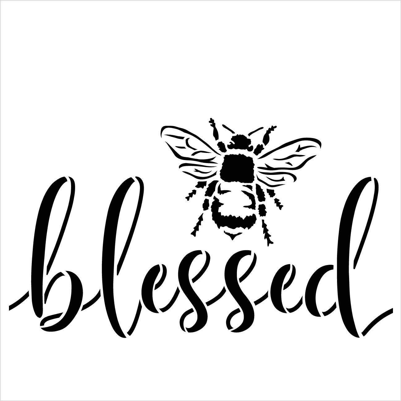 Bee Blessed Stencil by StudioR12 DIY Farmhouse Bumblebee | Etsy