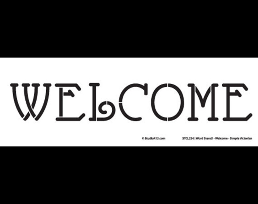 Welcome-simple Victorian-word Stencil-16 X 4sku: STCL224 - Etsy