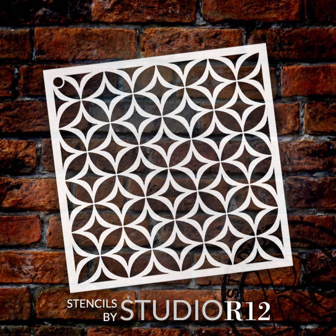 Circle Star Pattern Stencil Select Size STCL1022 by Studior12 - Etsy
