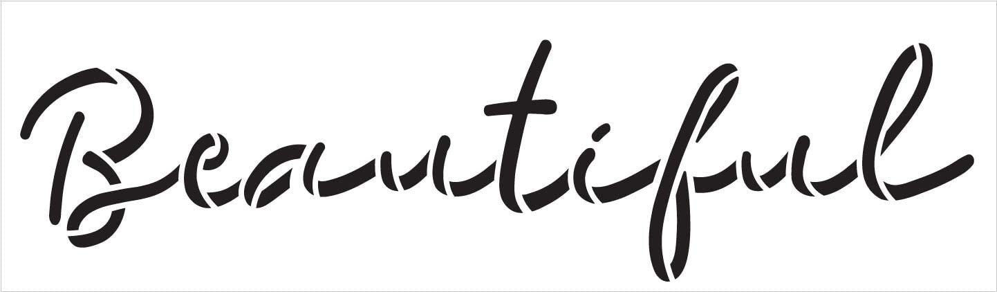 Beautiful Cursive Script Stencil by Studior12 DIY - Etsy