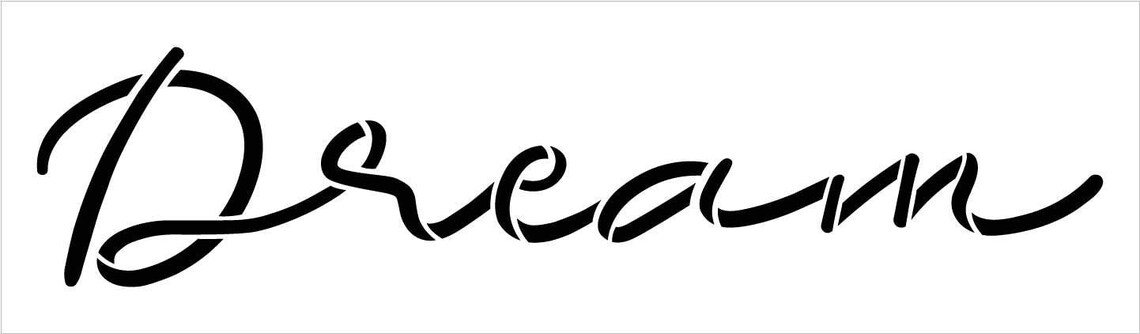 Dream Cursive Script Stencil by Studior12 DIY Inspirational - Etsy