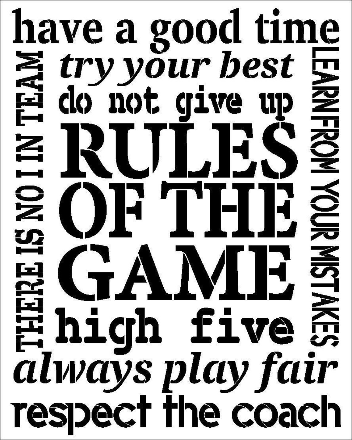Rules of the Game Stencil by Studior12 Reusable Mylar - Etsy
