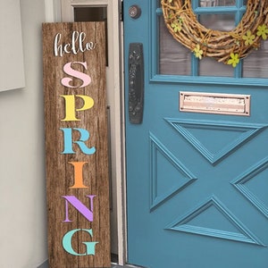 Hello Spring Stencil by Studior12 DIY Outdoor Wood Leaner - Etsy