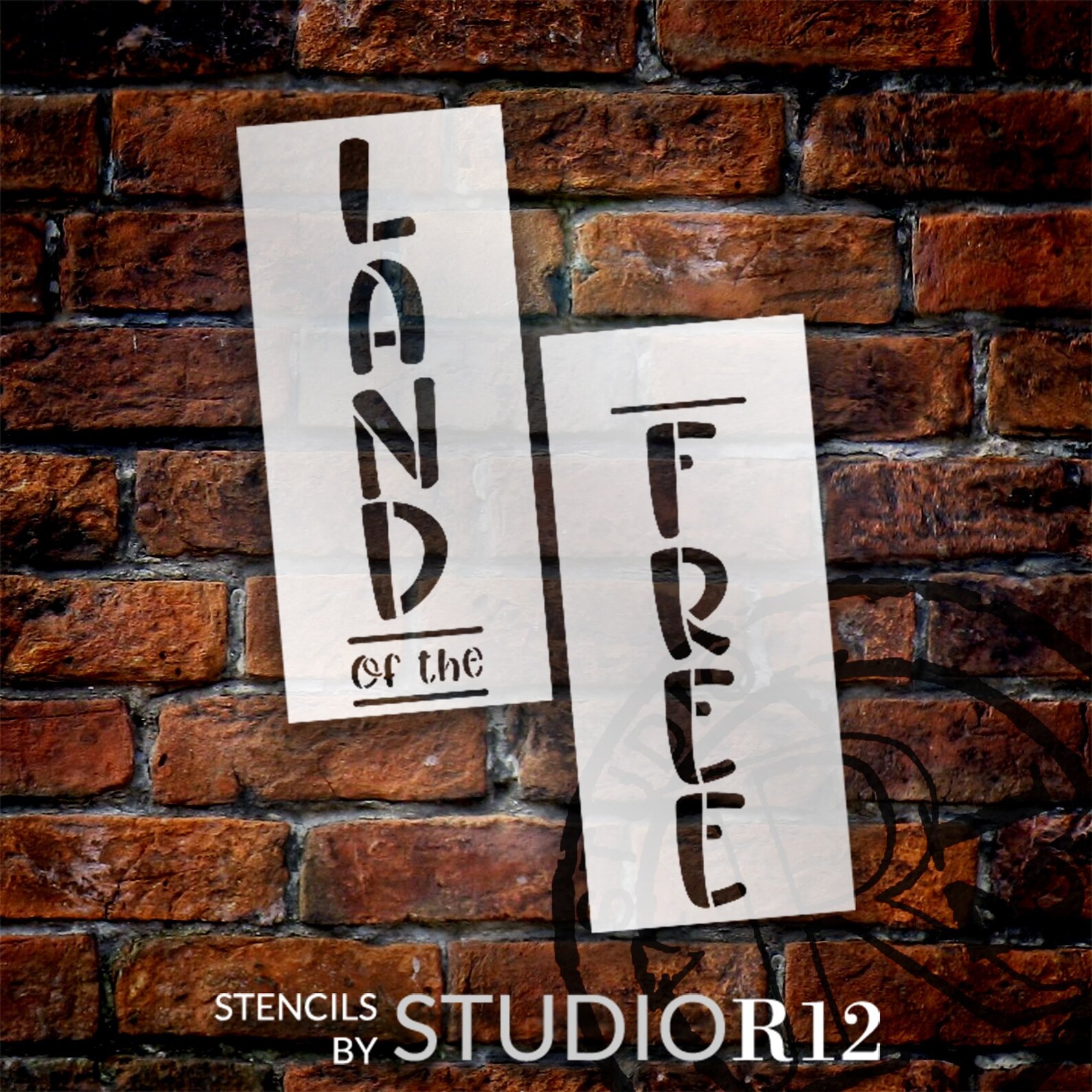 Land of the Free Vertical Stencil by Studior12 DIY Patriotic - Etsy