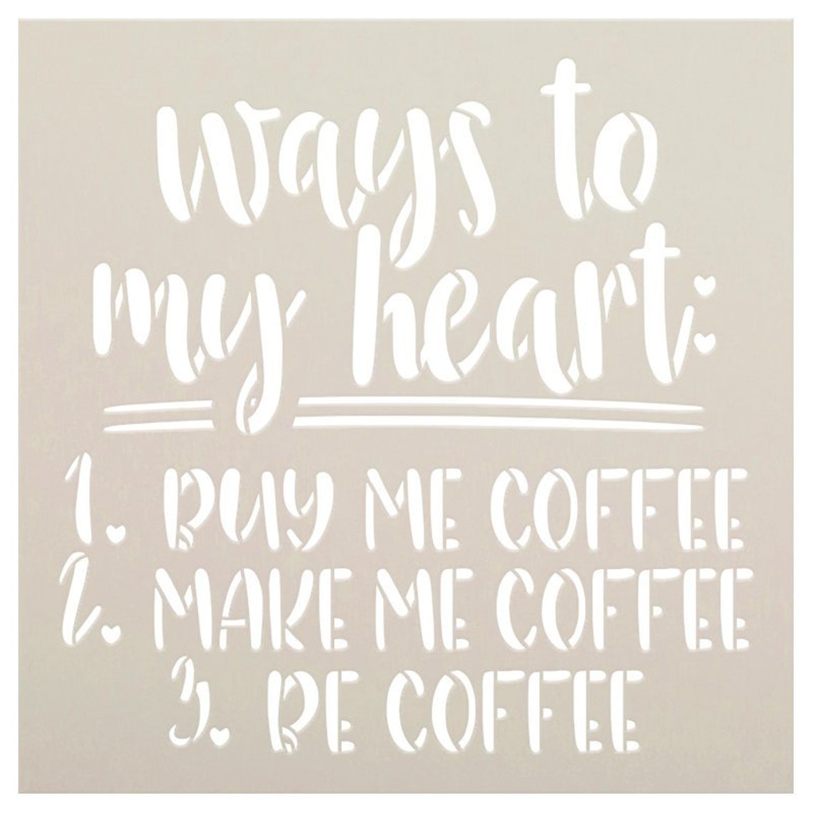 Ways to My Heart Coffee Stencil by Studior12 DIY Kitchen - Etsy