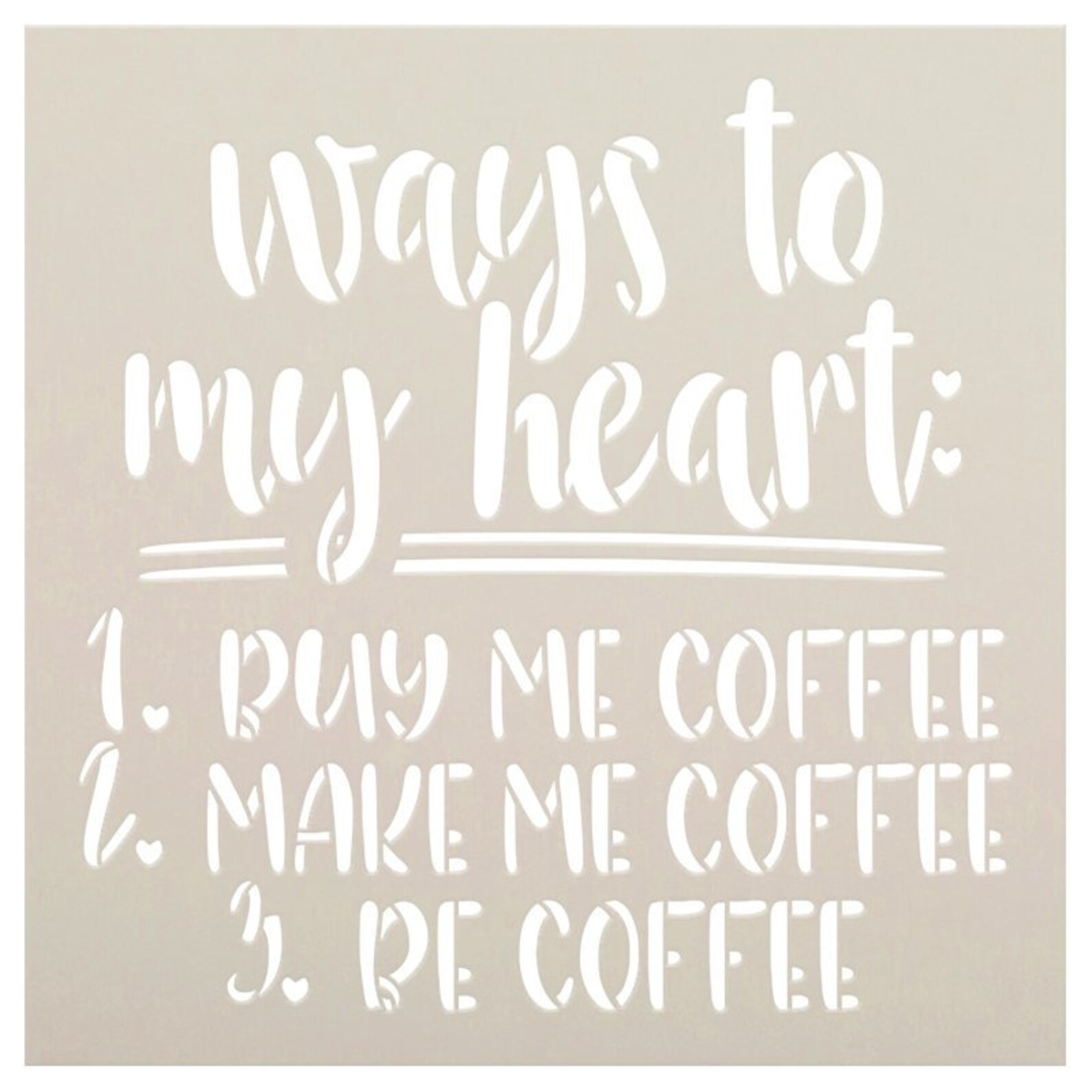 Ways to My Heart Coffee Stencil by Studior12 DIY Kitchen - Etsy