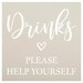 Drinks Please Help Yourself Stencil by Studior12 Craft DIY - Etsy