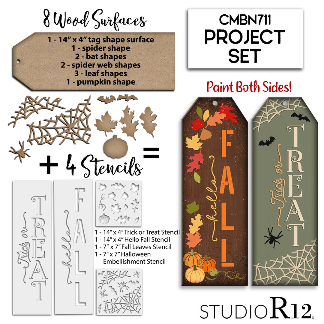 Reversible Fall & Halloween Tag Sign Project Set by Studior12 USA Made ...