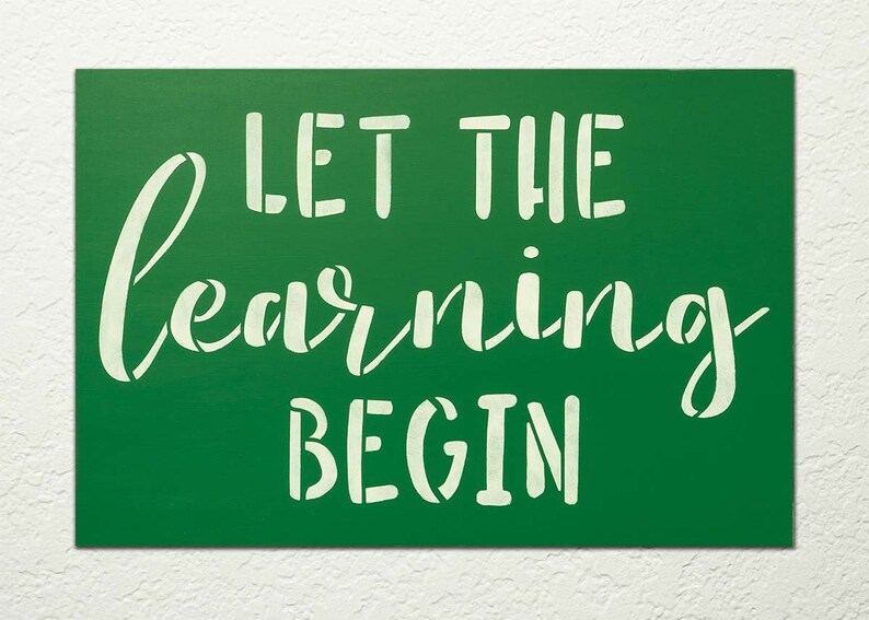 Let the Learning Begin Script Stencil by Studior12 DIY - Etsy