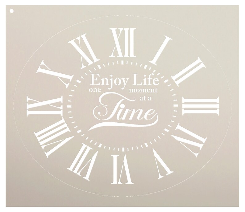 Oval Clock Stencil W/ Roman Numerals Enjoy Life One Moment - Etsy