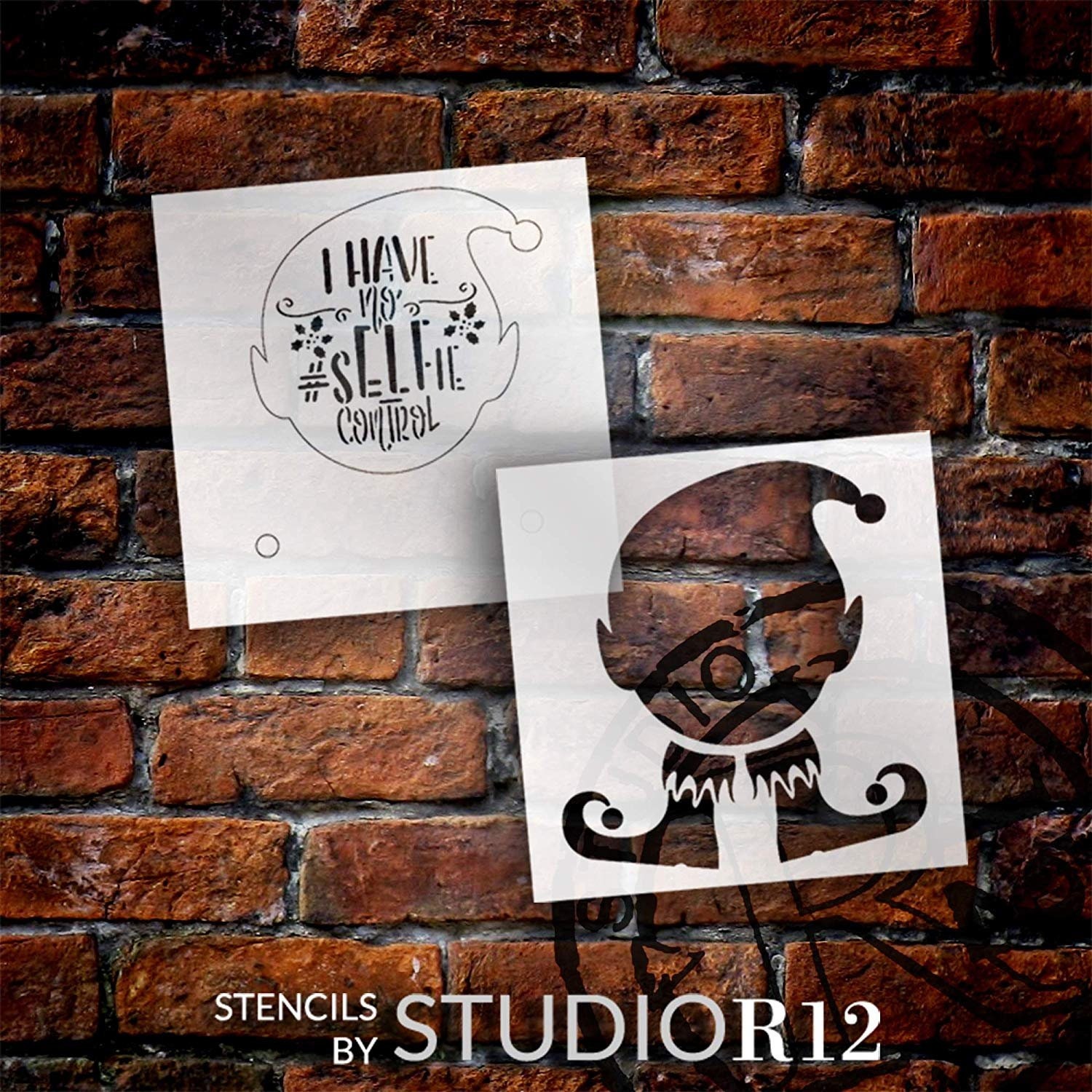 No Selfie Control 2 Part Stencil w/ Elf by StudioR12 DIY | Etsy