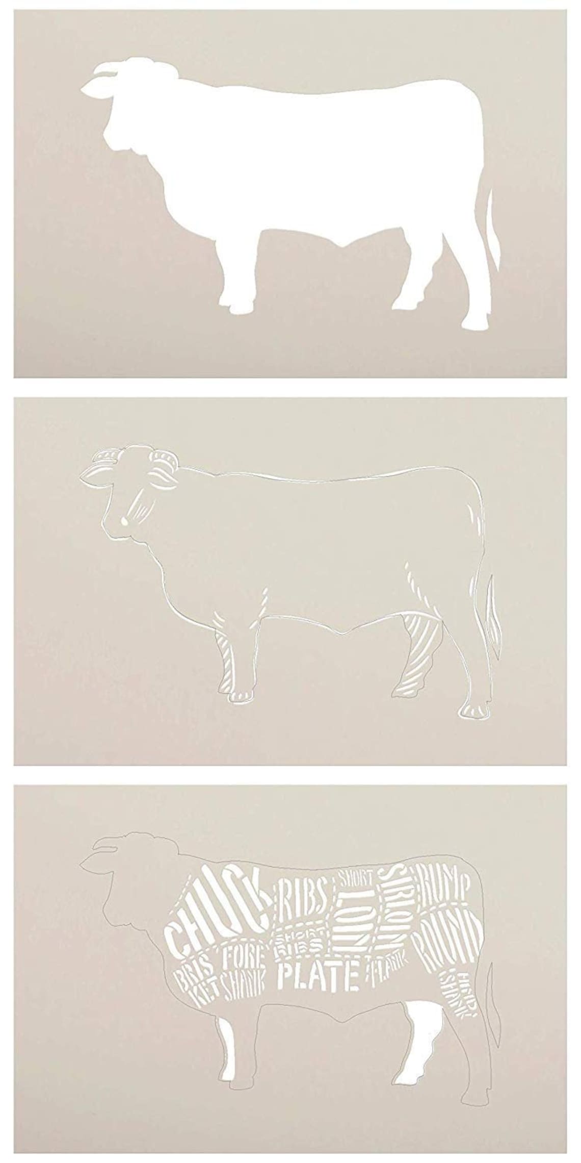 Cuts of Beef Stencil 3 Part by Studior12 Reusable Mylar | Etsy