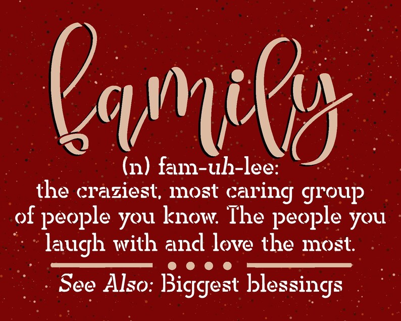 Family Definition Stencil by Studior12 Craft DIY Love Laugh | Etsy
