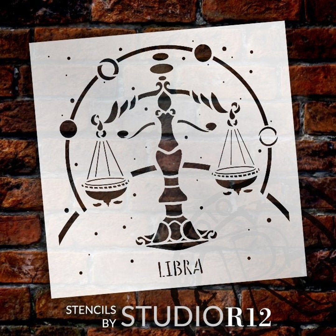 Libra Astrological Stencil by Studior12 DIY Star Sign - Etsy