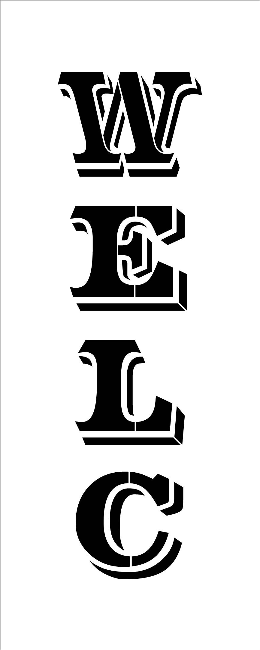 Welcome Old Post Vertical Word Art Stencil 48 X | Etsy Canada