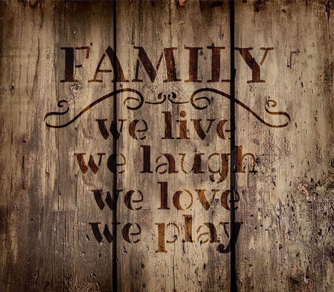 Family Word Stencil Select Size STCL1869 by Studior12 - Etsy