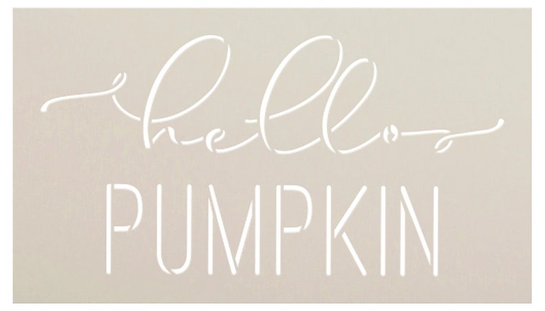 Hello Pumpkin Cursive Stencil by Studior12 DIY Autumn Fall - Etsy