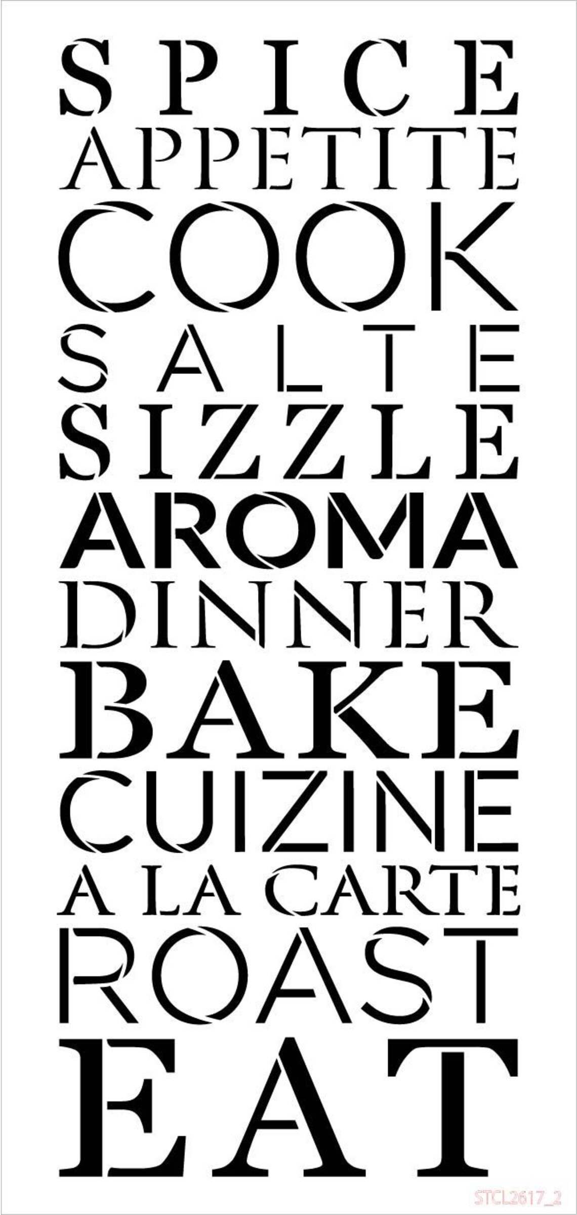Kitchen Word Spice Cook Bake Eat Stencil by Studior12 DIY - Etsy