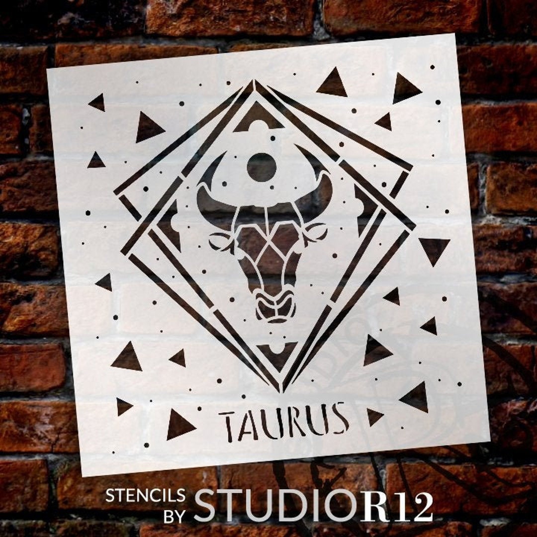 Taurus Zodiac Stencil by Studior12 DIY Star Sign Celestial - Etsy