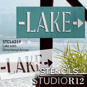 Lake With Directional Arrow Stencil by Studior12 Craft DIY Summer Home ...