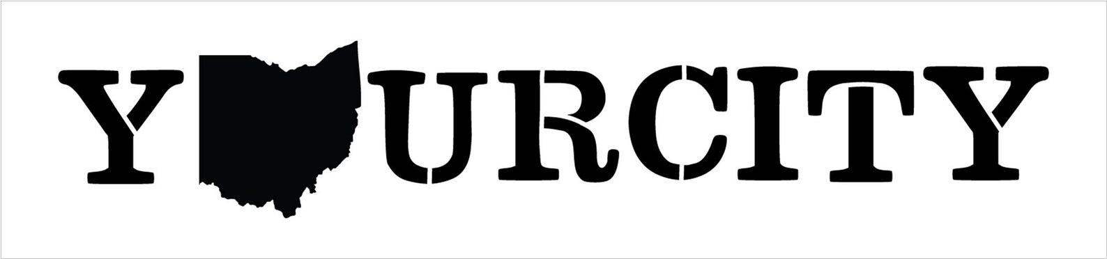 Personalized Hometown Stencil With State Shape by Studior12 - Etsy