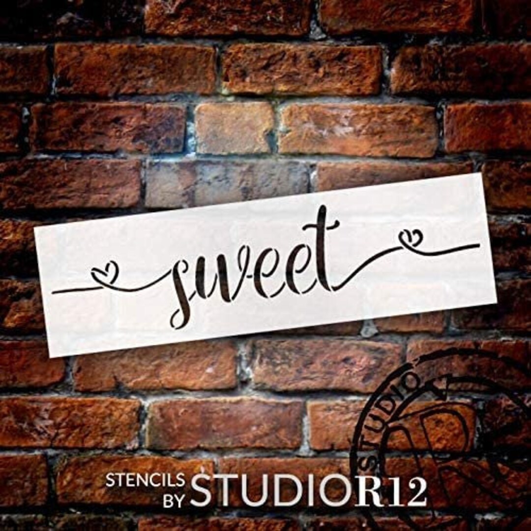 Sweet Cursive Script Word Stencil by Studior12 DIY Inspiration Quote ...