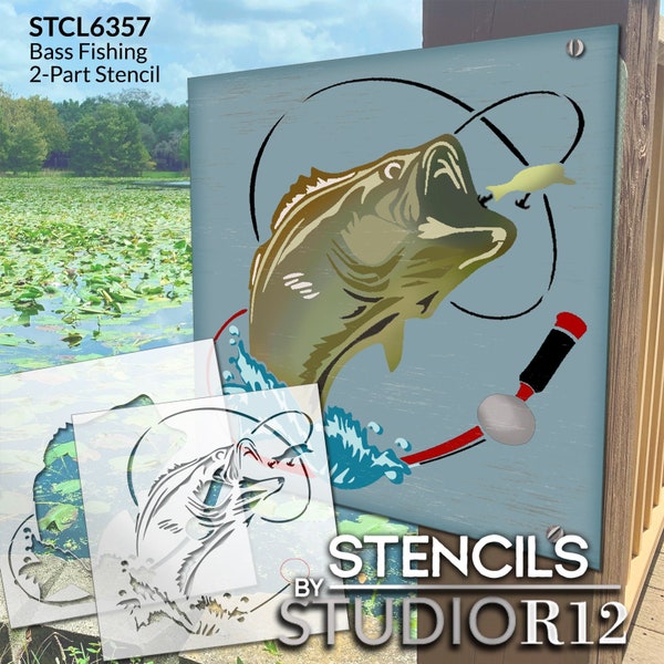 Fishing Stencil - Etsy