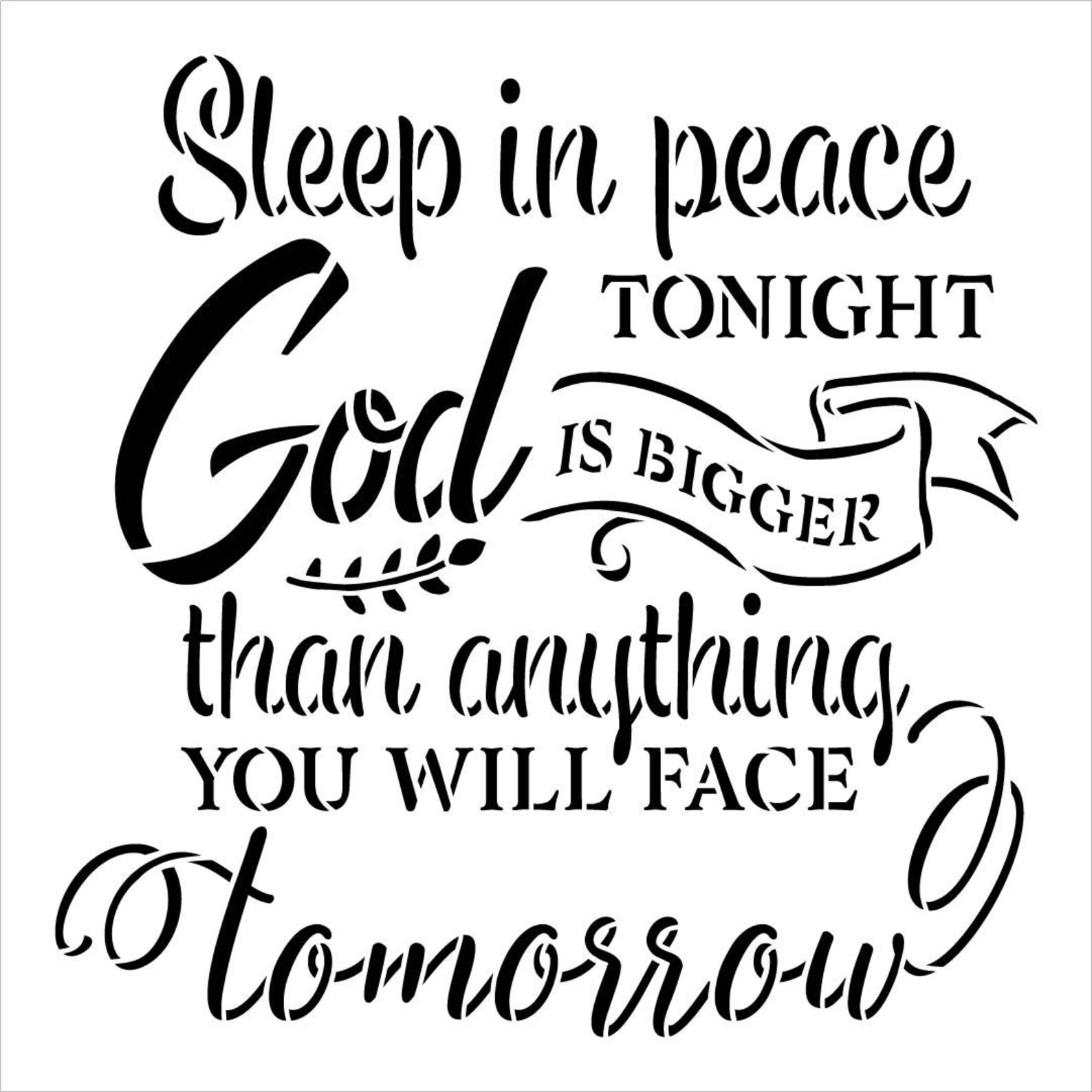 Sleep in Peace Tonight Stencil by Studior12 DIY Inspiration Faith Quote ...