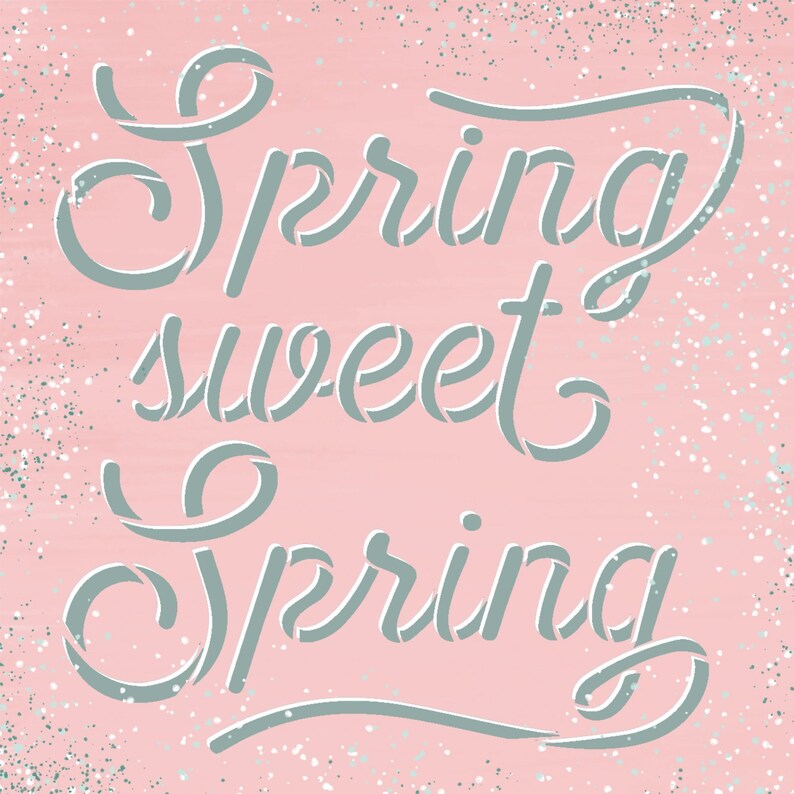 Spring Sweet Spring Stencil by Studior12 Craft DIY Spring | Etsy