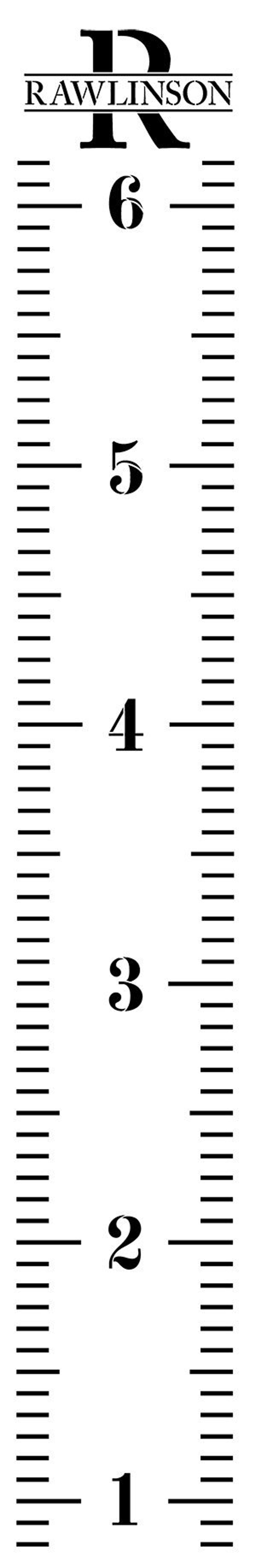 Personalized Monogram Growth Chart Ruler 3-part Stencil by - Etsy