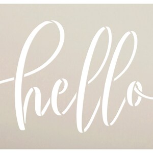 Simple Hello Script Stencil by Studior12 Craft DIY Farmhouse Home Decor ...