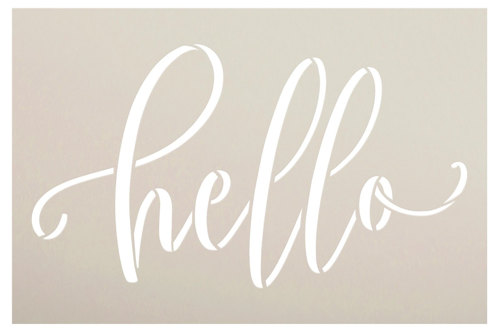 Simple Hello Script Stencil by Studior12 Craft DIY Farmhouse - Etsy