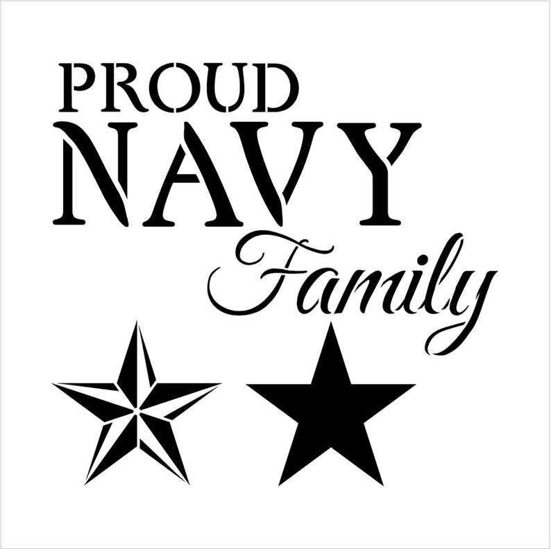 Proud Navy Family Word Art Stencil Select Size STCL1244 - Etsy