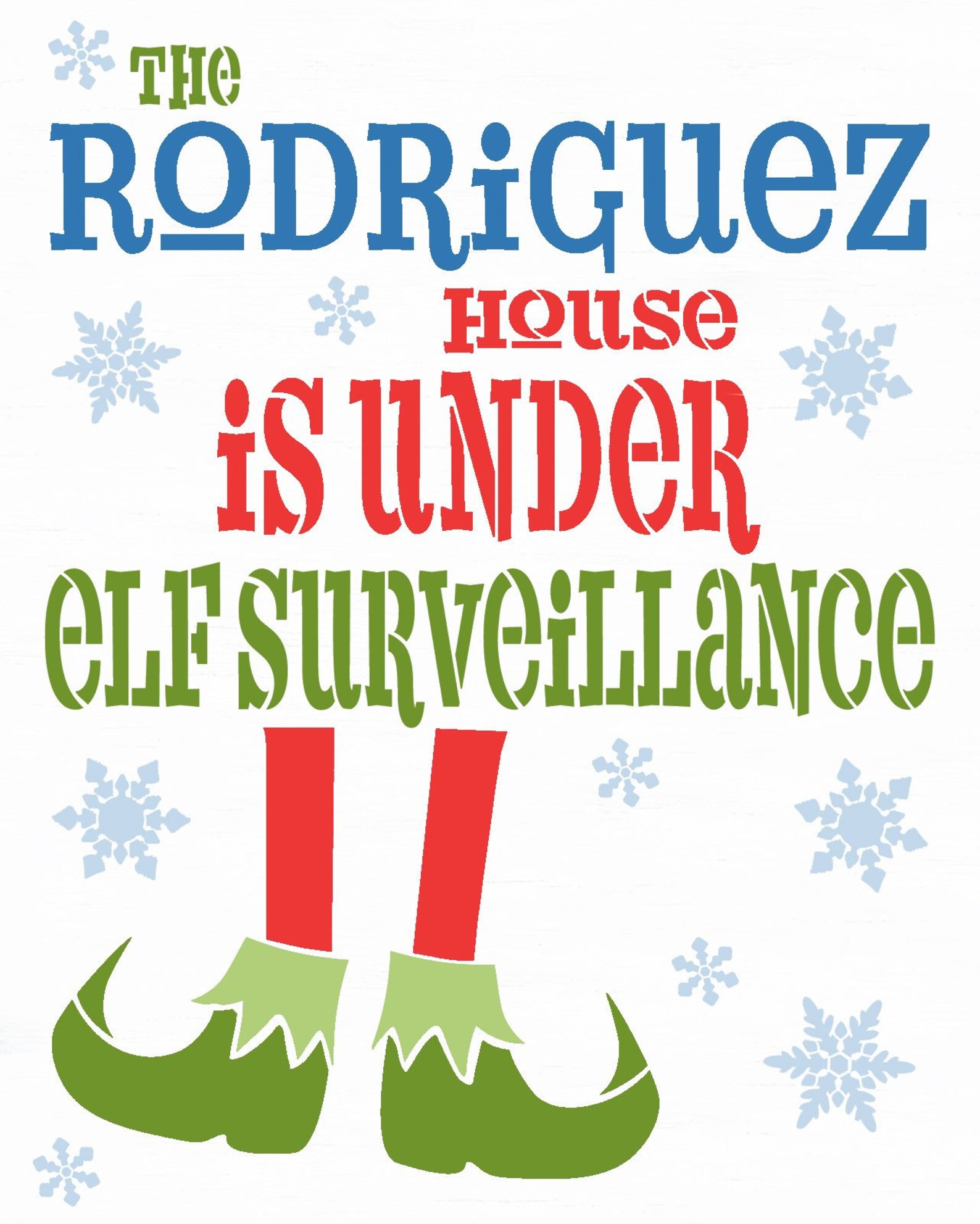 Personalized Elf Surveillance Stencil by Studior12 Select - Etsy