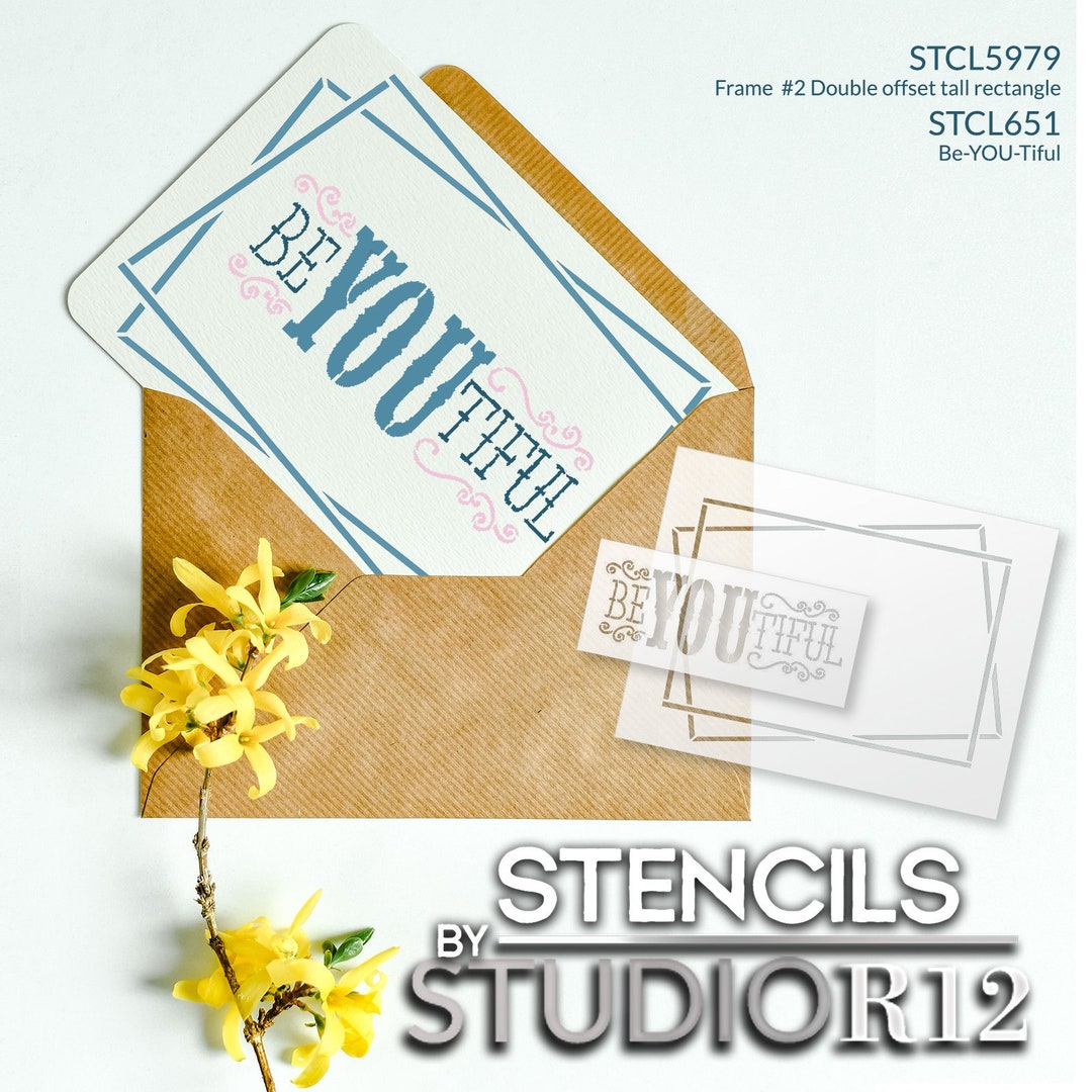 Double Geometric Tall Rectangular Frame Stencil by Studior12 Select ...