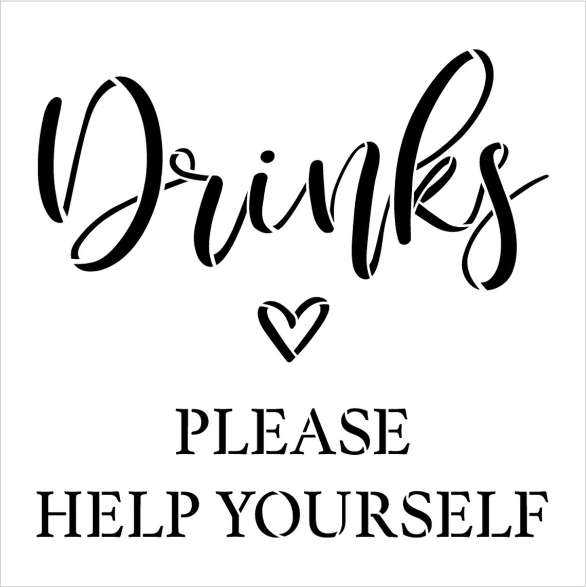 Drinks Please Help Yourself Stencil by Studior12 Craft DIY | Etsy