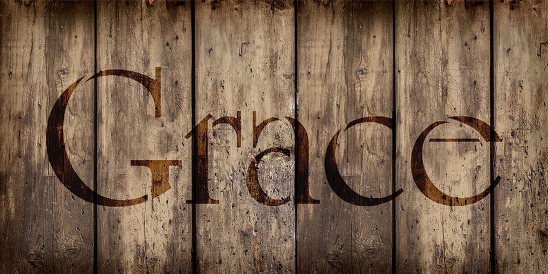 Grace Elegant Traditional Word Stencil Select Size - Etsy