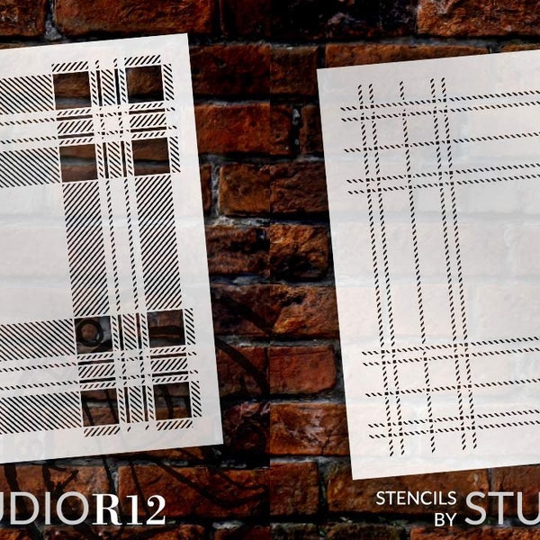 Plaid 2 Part Stencil - Etsy