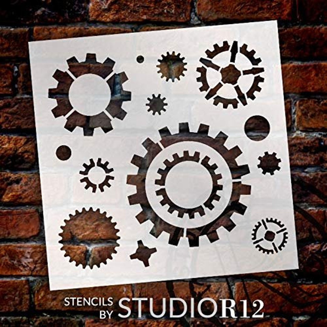 Industrial Gears Pattern Stencil by Studior12 Reusable Mylar - Etsy