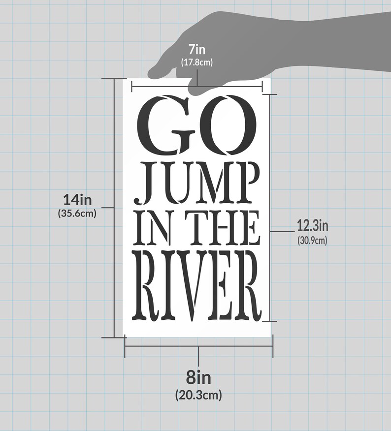 Go Jump in the River Stencil by Studior12 Reusable Mylar - Etsy