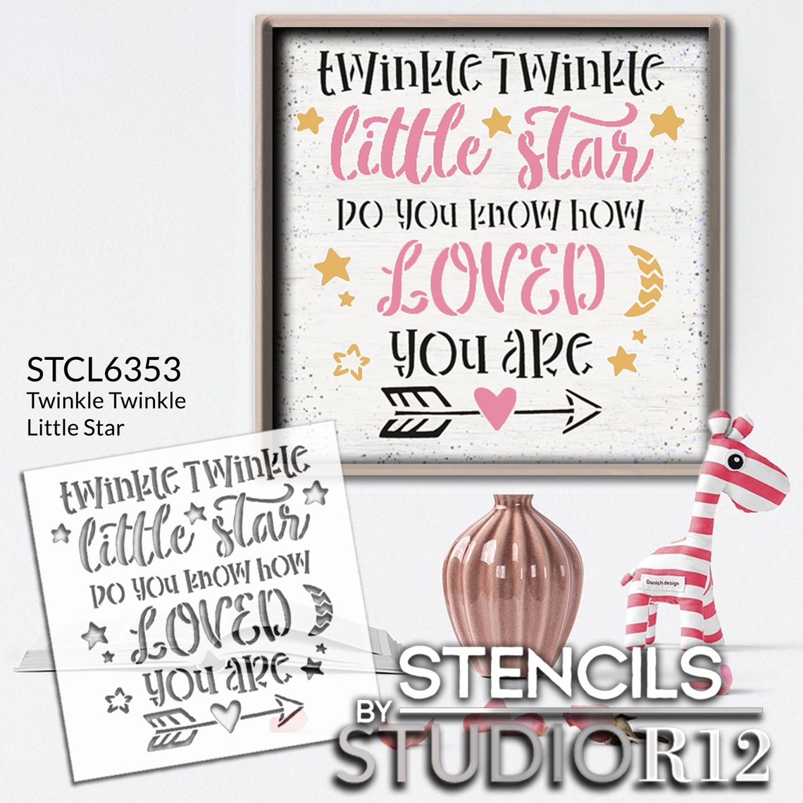 Twinkle Twinkle Little Star Stencil by Studior12 Craft DIY - Etsy