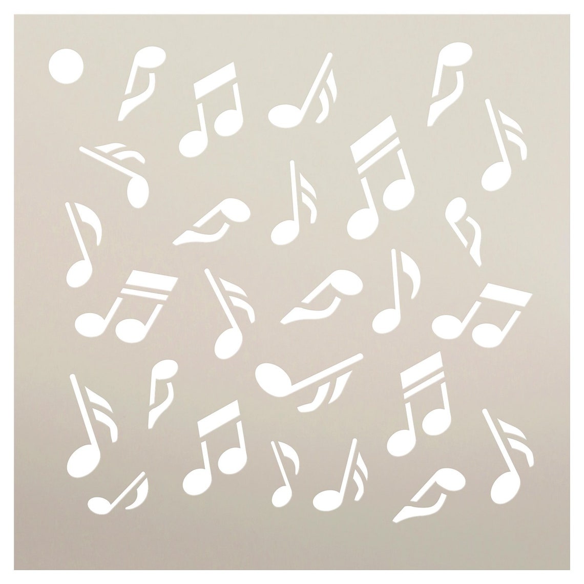 Music Notes Stencil by Studior12 Musical Repeating Pattern - Etsy