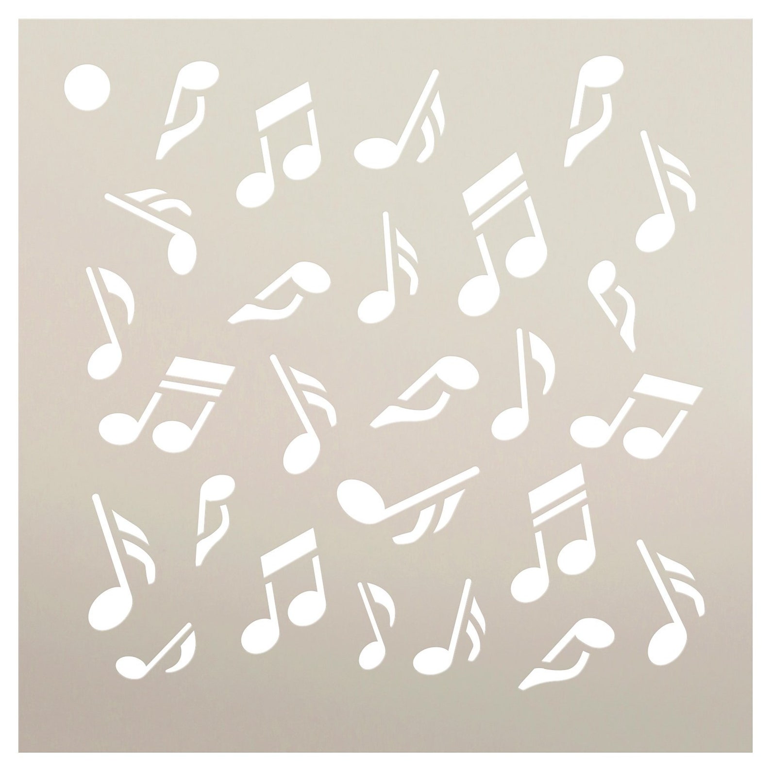 Music Notes Stencil by Studior12 Musical Repeating Pattern - Etsy