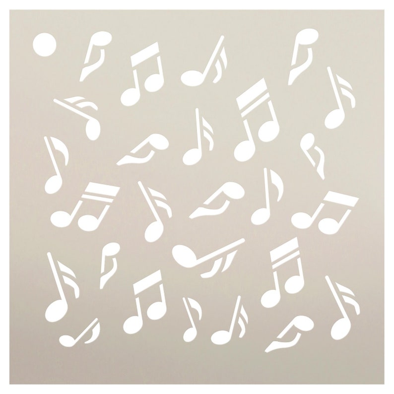 Music Notes Stencil by Studior12 Musical Repeating Pattern - Etsy
