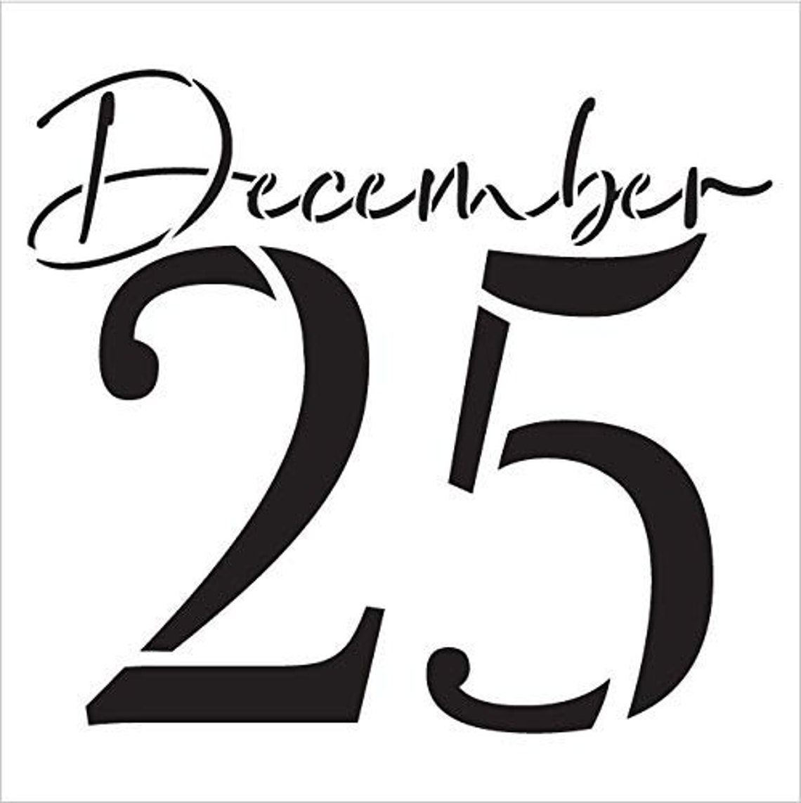 December 25 Stencil by Studior12 Reusable Mylar Template - Etsy