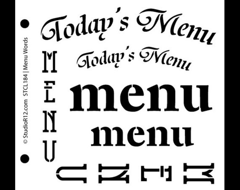 Menu Words Stencil 6.5 X 6 STCL184 by - Etsy